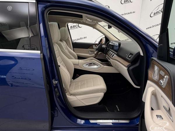 Blue Mercedes-Benz GLS 400 2021 in Vilnius, with an engine capacity of 2.93 L and mileage of 154 thousand km for 63500 €, photo 6 on AUTOMOTO.COM.LV