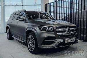 Pelēks Mercedes-Benz GLS 400 2021 Rīga, ar dzinēja tilpumu 3.00 L un nobraukumu 41 tūkst. km par 79500 €, foto  vietnē AUTOMOTO.COM.LV