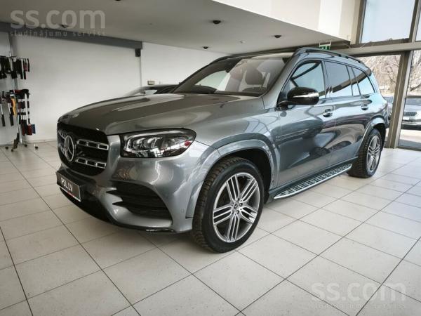 Серый Мерседес ГЛС 400 2023 в Рига, объемом двигателя 3.00 л и пробегом 42 тыс. км за 82500 €, фото 1 на AUTOMOTO.COM.LV