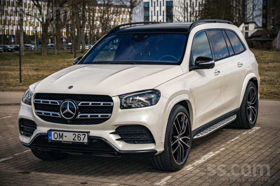 Balts Mercedes-Benz GLS 400 2020 Rīga, ar dzinēja tilpumu 3.00 L un nobraukumu 134 tūkst. km par 59990 €, foto 1 vietnē AUTOMOTO.COM.LV