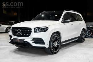 White Mercedes-Benz GLS 400 2020 in Riga, with an engine capacity of 3.00 L and mileage of 116 thousand km for 70000 €, photo  on AUTOMOTO.COM.LV