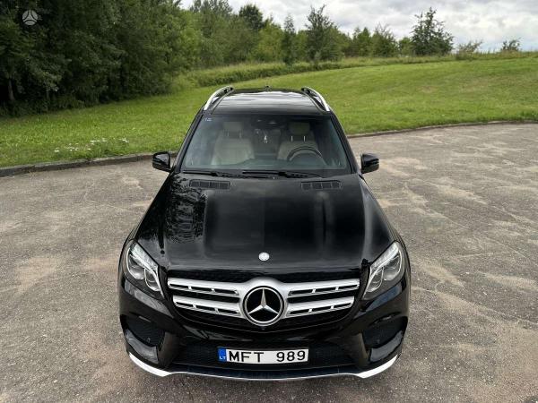 Black Mercedes-Benz GLS 450 2017 in Kaunas, with an engine capacity of 3.00 L and mileage of 159 thousand km for 25900 €, photo 6 on AUTOMOTO.COM.LV