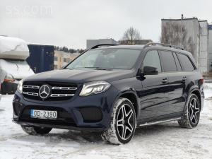 Blue Mercedes-Benz GLS 450 2017 in Riga, with an engine capacity of 3.00 L and mileage of 102 thousand km for 37000 €, photo  on AUTOMOTO.COM.LV