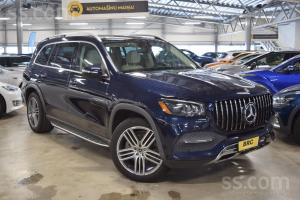 Синий Мерседес GLS 450 2021 в Рига, объемом двигателя 3.00 л и пробегом 120 тыс. км за 44900 €, фото  на AUTOMOTO.COM.LV