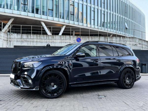 Blue Mercedes-Benz GLS 450 2022 in Vilnius, with an engine capacity of 3.00 L and mileage of 36 thousand km for 66900 €, photo 1 on AUTOMOTO.COM.LV