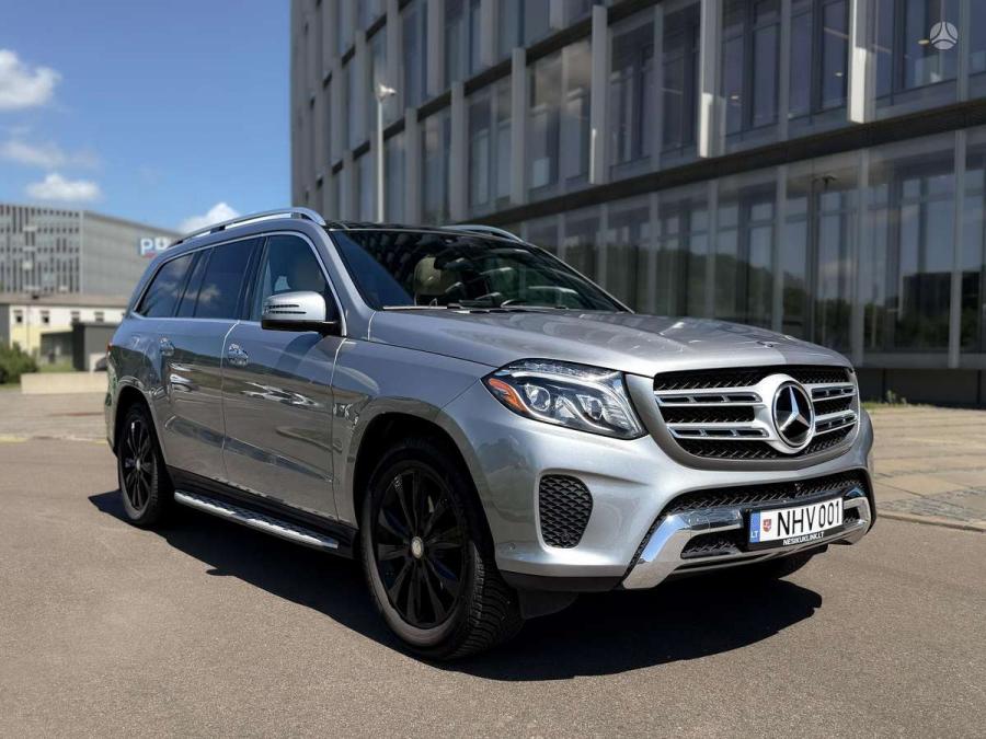 Серый Мерседес GLS 450 2017 в Вильнюс, объемом двигателя 3.00 л и пробегом 101 тыс. км за 28800 €, фото 1 на AUTOMOTO.COM.LV