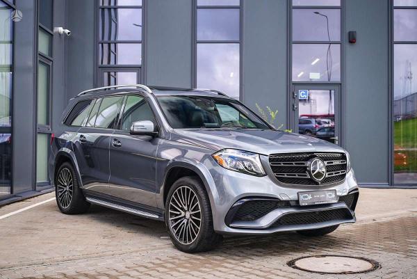 Grey Mercedes-Benz GLS 450 2017 in Kaunas, with an engine capacity of 3.00 L and mileage of 162 thousand km for 28950 €, photo 1 on AUTOMOTO.COM.LV