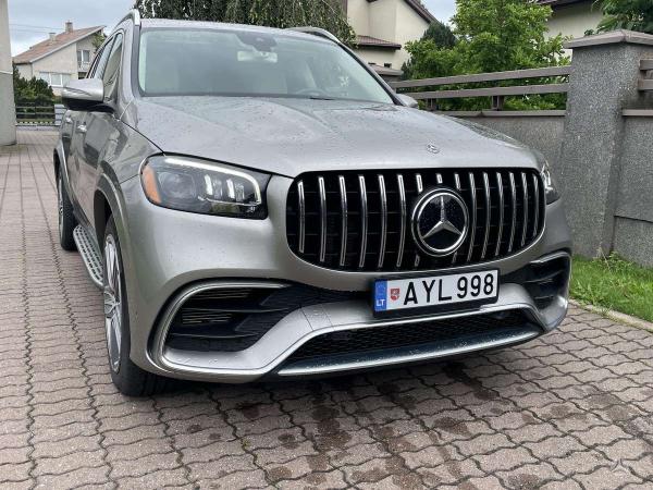 Серый Мерседес GLS 450 2020 в Каунас, объемом двигателя 3.00 л и пробегом 99 тыс. км за 63500 €, фото 1 на AUTOMOTO.COM.LV