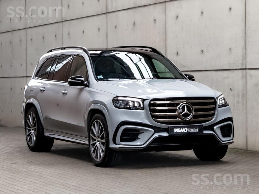 Серый Мерседес GLS 450 2023 в Рига, объемом двигателя 3.00 л и пробегом 69 тыс. км за 99900 €, фото 1 на AUTOMOTO.COM.LV