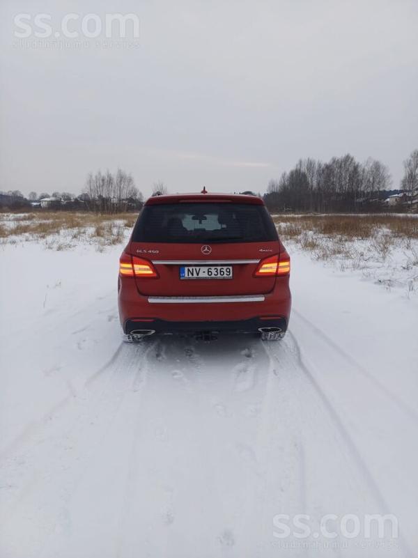 Sarkans Mercedes-Benz GLS 450 2017 Rīga, ar dzinēja tilpumu 3.00 L un nobraukumu 100 tūkst. km par 35000 €, foto 5 vietnē AUTOMOTO.COM.LV