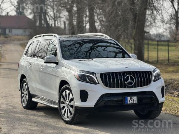 White Mercedes-Benz GLS 450 2019 in Riga, with an engine capacity of 3.00 L and mileage of 106 thousand km for 36900 €, photo 3 on AUTOMOTO.COM.LV