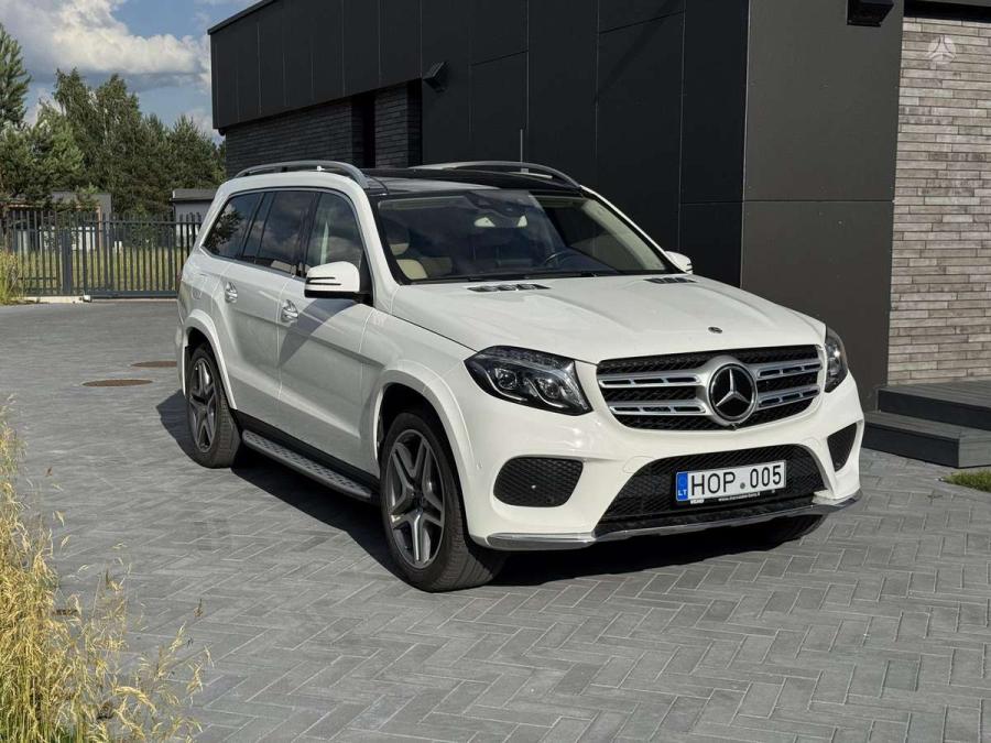 Белый Мерседес GLS 450 2019 в Вильнюс, объемом двигателя 3.00 л и пробегом 89 тыс. км за 34500 €, фото 4 на AUTOMOTO.COM.LV