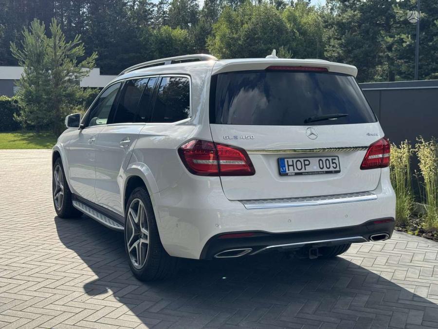 Белый Мерседес GLS 450 2019 в Вильнюс, объемом двигателя 3.00 л и пробегом 89 тыс. км за 34500 €, фото 6 на AUTOMOTO.COM.LV