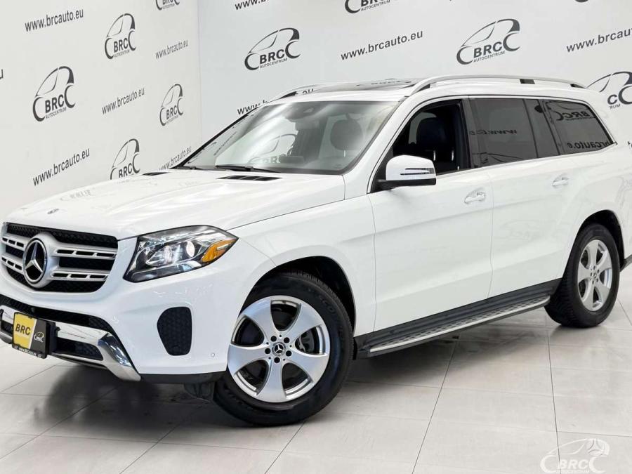 Белый Мерседес GLS 450 2019 в Вильнюс, объемом двигателя 3.00 л и пробегом 209 тыс. км за 26900 €, фото 1 на AUTOMOTO.COM.LV