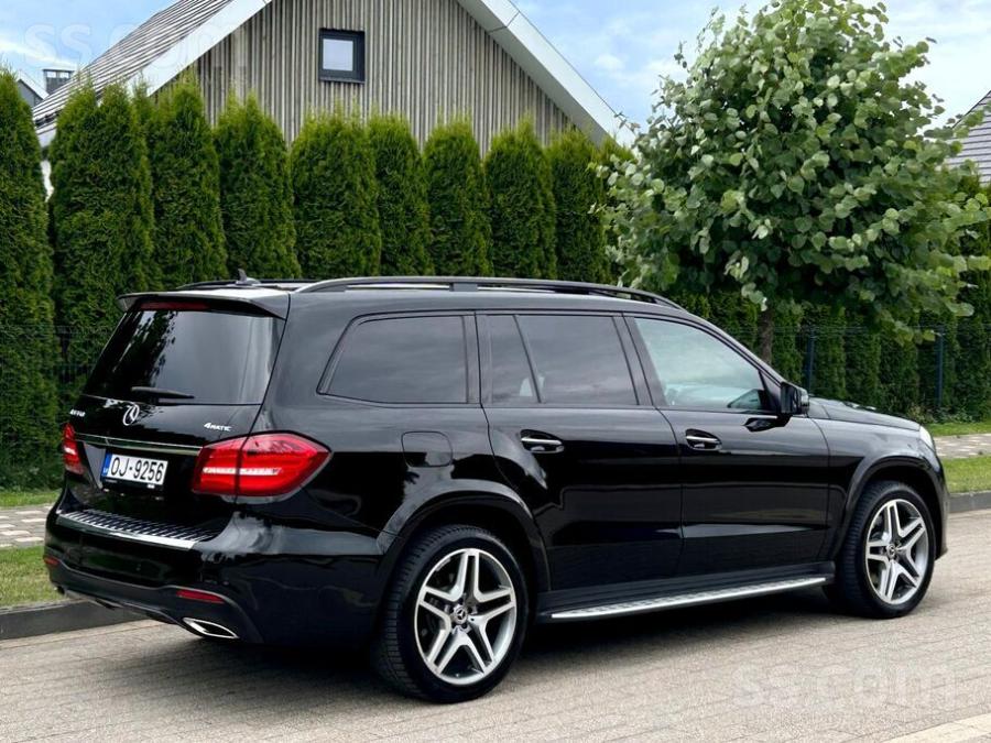 Black Mercedes-Benz GLS 500 2017 in Riga, with an engine capacity of 4.70 L and mileage of 189 thousand km for 28950 €, photo 10 on AUTOMOTO.COM.LV