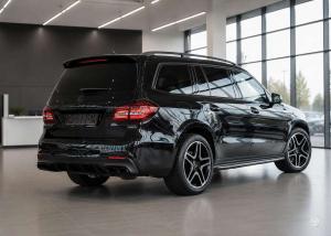 Black Mercedes-Benz GLS 550 2018 in Vilnius, with an engine capacity of 4.70 L and mileage of 177 thousand km for 35950 €, photo  on AUTOMOTO.COM.LV