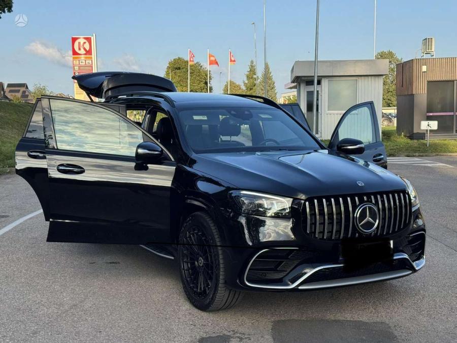 Black Mercedes-Benz gls-580 2021 in Jonava, with an engine capacity of 3.98 L and mileage of 146 thousand km for 69999 €, photo 14 on AUTOMOTO.COM.LV