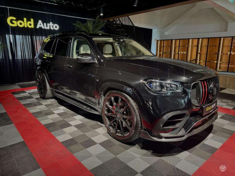 Black Mercedes-Benz gls-580 2021 in Vilnius, with an engine capacity of 3.98 L and mileage of 90 thousand km for 80000 €, photo 3 on AUTOMOTO.COM.LV