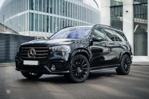 Black Mercedes-Benz gls-580 2024 in Vilnius, with an engine capacity of 3.98 L and mileage of 42 thousand km for 133000 €, photo  on AUTOMOTO.COM.LV