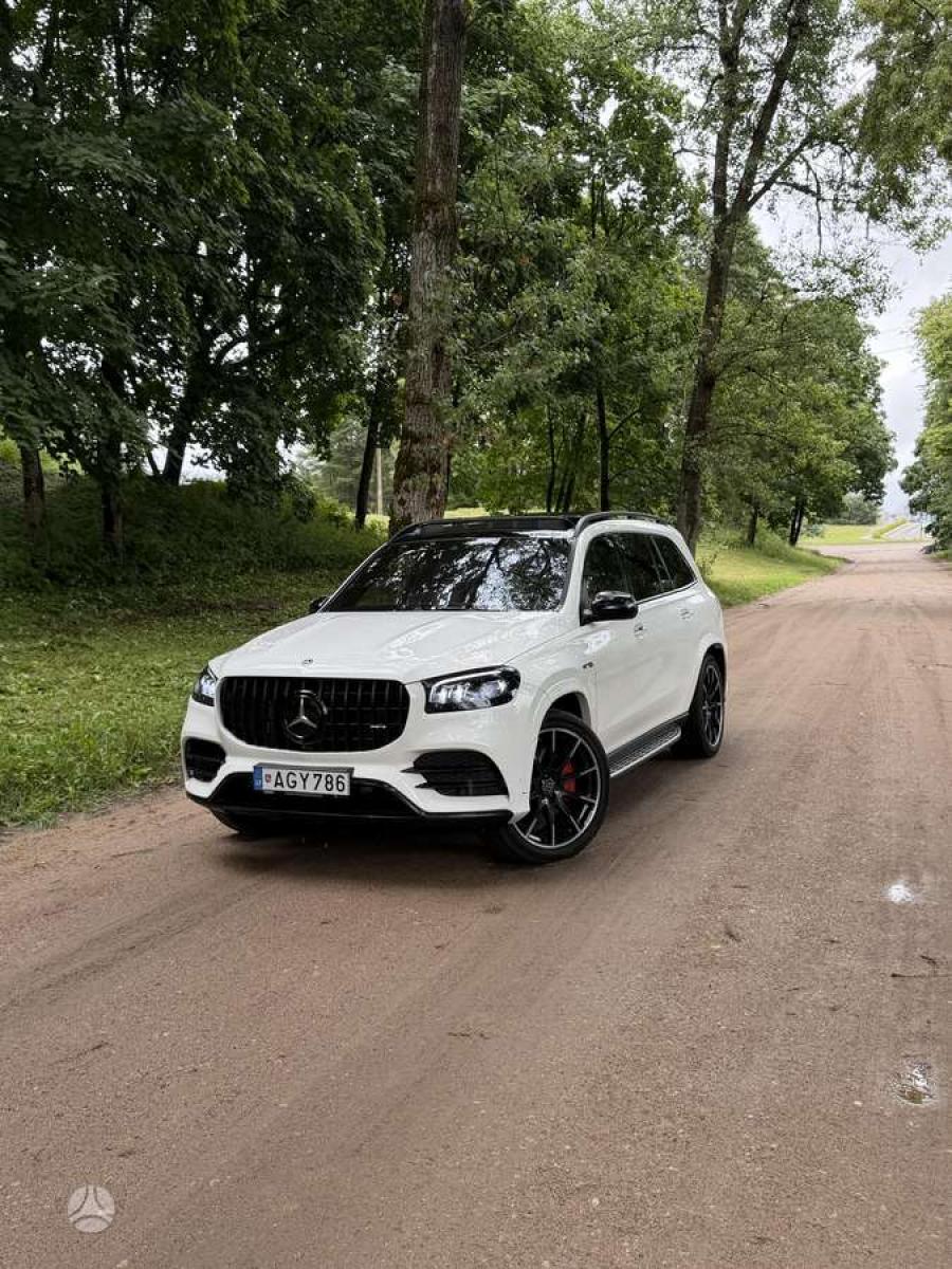 Белый Мерседес gls-580 2021 в Вильнюс, объемом двигателя 4.00 л и пробегом 85 тыс. км за 67000 €, фото 1 на AUTOMOTO.COM.LV