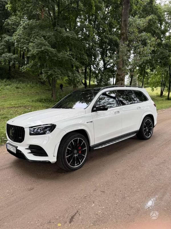 White Mercedes-Benz gls-580 2021 in Vilnius, with an engine capacity of 4.00 L and mileage of 85 thousand km for 67000 €, photo 4 on AUTOMOTO.COM.LV