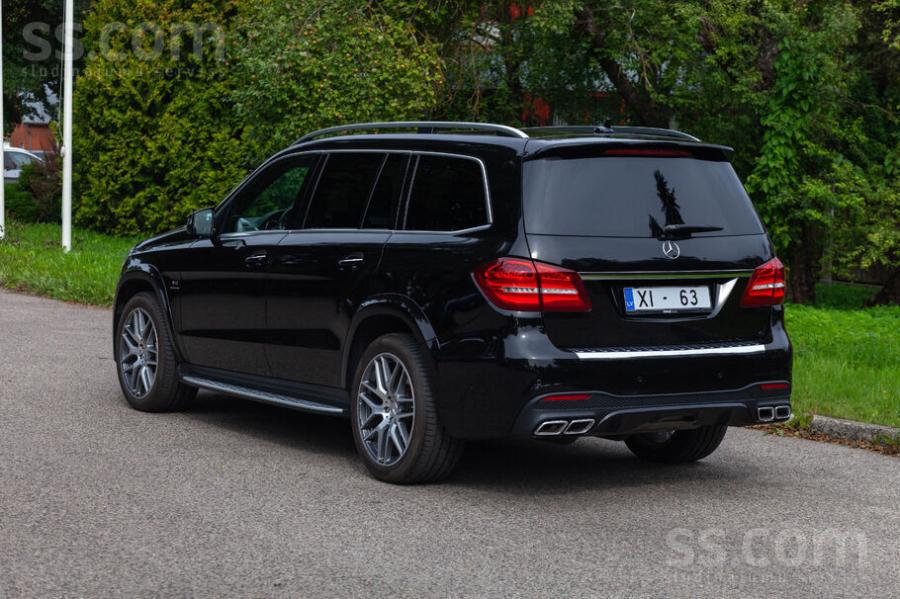 Black Mercedes-Benz GLS 63 AMG 2019 in Riga, with an engine capacity of 5.50 L and mileage of 94 thousand km for 59000 €, photo 4 on AUTOMOTO.COM.LV