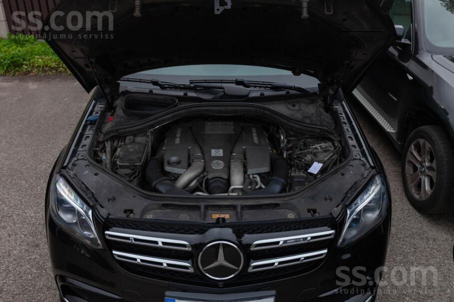 Black Mercedes-Benz GLS 63 AMG 2019 in Riga, with an engine capacity of 5.50 L and mileage of 94 thousand km for 59000 €, photo 25 on AUTOMOTO.COM.LV