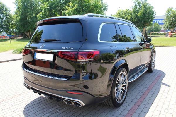 Black Mercedes-Benz GLS 63 AMG 2021 in Klaipeda, with an engine capacity of 3.98 L and mileage of 112 thousand km for 82900 €, photo 6 on AUTOMOTO.COM.LV
