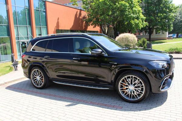 Black Mercedes-Benz GLS 63 AMG 2021 in Klaipeda, with an engine capacity of 3.98 L and mileage of 112 thousand km for 82900 €, photo 7 on AUTOMOTO.COM.LV