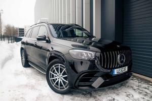 Черный Мерседес GLS 63 AMG 2023 в Вильнюс, объемом двигателя 3.98 л и пробегом 80 тыс. км за 97500 €, фото  на AUTOMOTO.COM.LV