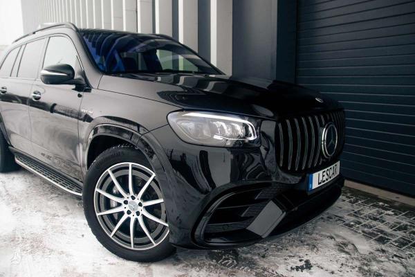 Black Mercedes-Benz GLS 63 AMG 2023 in Vilnius, with an engine capacity of 3.98 L and mileage of 80 thousand km for 97500 €, photo 7 on AUTOMOTO.COM.LV
