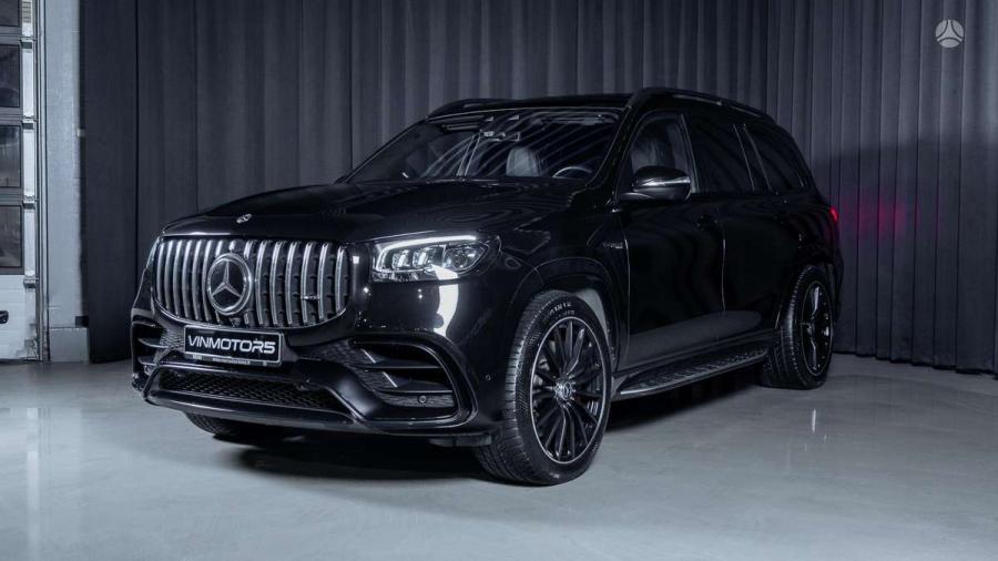Черный Мерседес GLS 63 AMG 2023 в Вильнюс, объемом двигателя 3.98 л и пробегом 100 тыс. км за 87998 €, фото 1 на AUTOMOTO.COM.LV