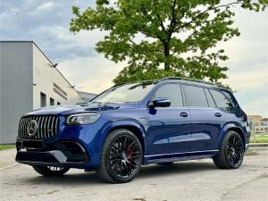 Zils Mercedes-Benz GLS 63 AMG 2021 Kauņa, ar dzinēja tilpumu 3.98 L un nobraukumu 79 tūkst. km par 98010 €, foto  vietnē AUTOMOTO.COM.LV