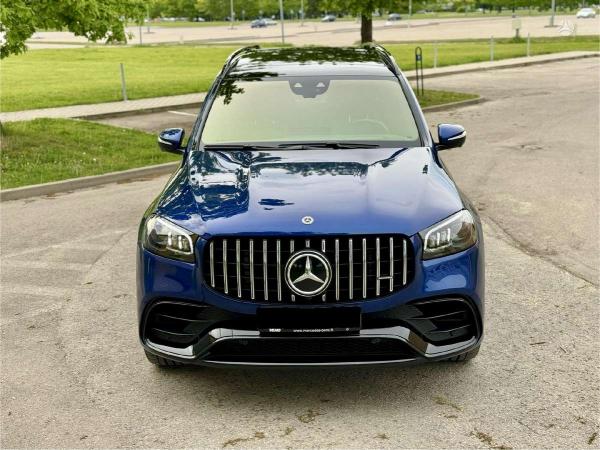 Blue Mercedes-Benz GLS 63 AMG 2021 in Kaunas, with an engine capacity of 3.98 L and mileage of 79 thousand km for 98010 €, photo 2 on AUTOMOTO.COM.LV