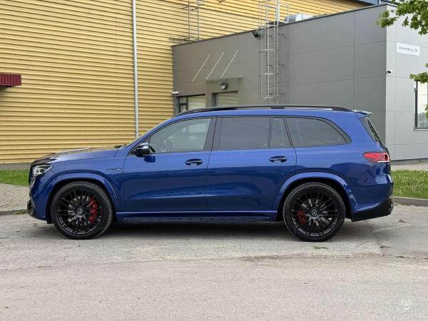 Blue Mercedes-Benz GLS 63 AMG 2021 in Kaunas, with an engine capacity of 3.98 L and mileage of 79 thousand km for 98010 €, photo 3 on AUTOMOTO.COM.LV