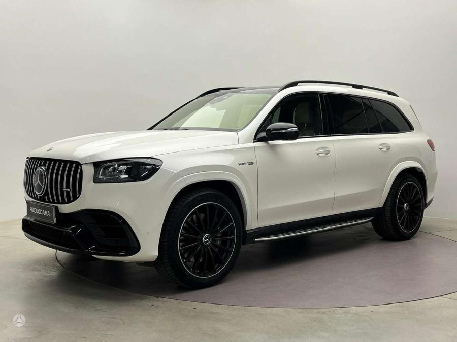 White Mercedes-Benz GLS 63 AMG 2021 in Panevezys, with an engine capacity of 3.98 L and mileage of 120 thousand km for 99990 €, photo 1 on AUTOMOTO.COM.LV