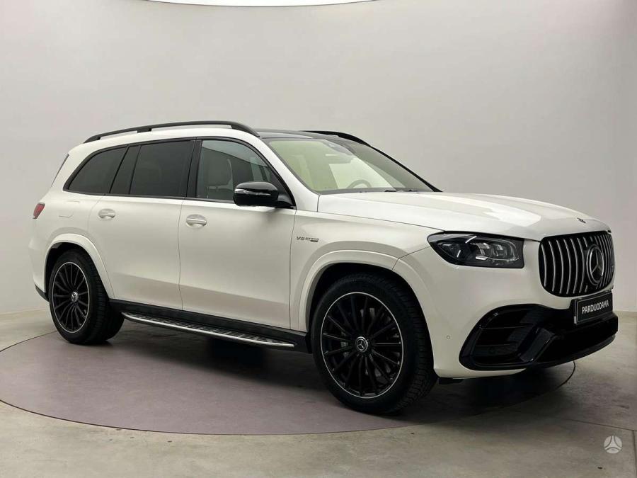 White Mercedes-Benz GLS 63 AMG 2021 in Panevezys, with an engine capacity of 3.98 L and mileage of 120 thousand km for 99990 €, photo 3 on AUTOMOTO.COM.LV