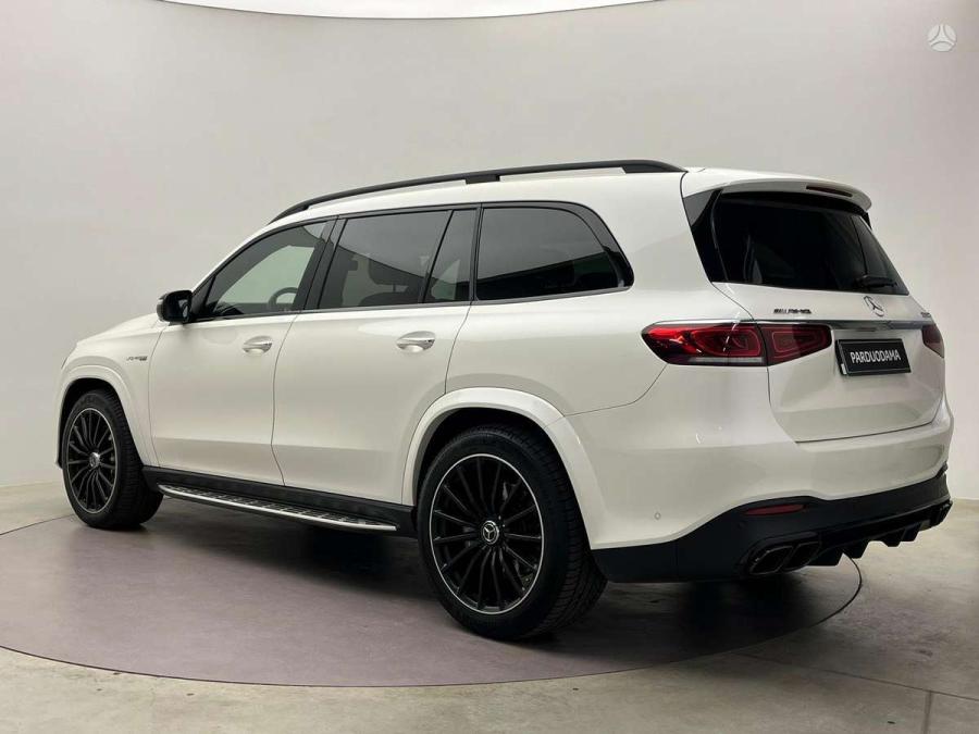 White Mercedes-Benz GLS 63 AMG 2021 in Panevezys, with an engine capacity of 3.98 L and mileage of 120 thousand km for 99990 €, photo 6 on AUTOMOTO.COM.LV