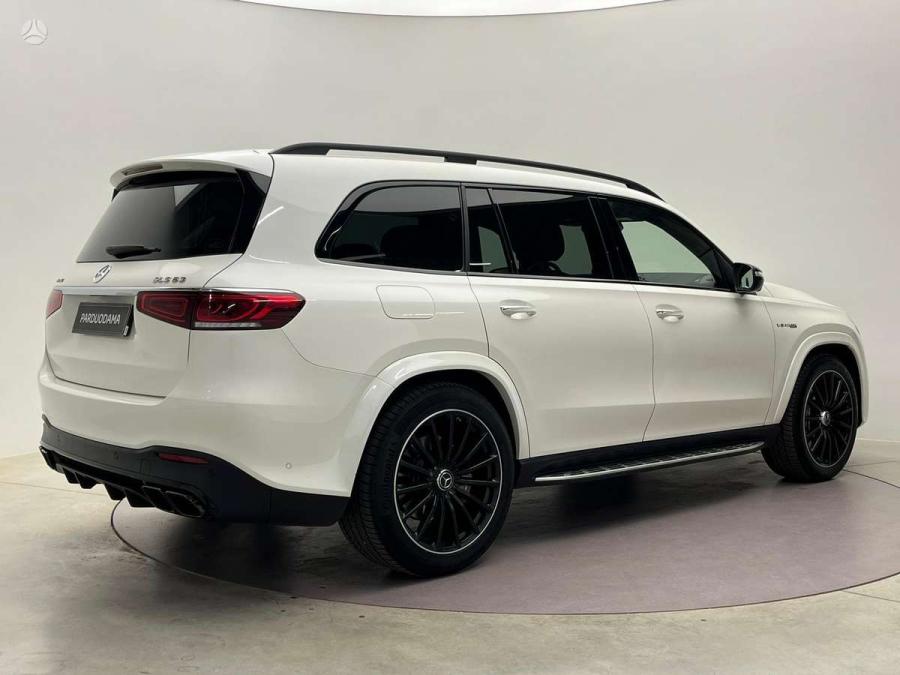 White Mercedes-Benz GLS 63 AMG 2021 in Panevezys, with an engine capacity of 3.98 L and mileage of 120 thousand km for 99990 €, photo 8 on AUTOMOTO.COM.LV