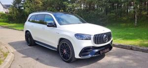 White Mercedes-Benz GLS 63 AMG 2021 in Vilnius, with an engine capacity of 3.98 L and mileage of 80 thousand km for 83000 €, photo  on AUTOMOTO.COM.LV