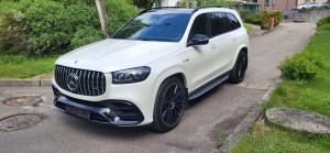 White Mercedes-Benz GLS 63 AMG 2021 in Vilnius, with an engine capacity of 3.98 L and mileage of 80 thousand km for 83000 €, photo 3 on AUTOMOTO.COM.LV
