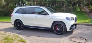 White Mercedes-Benz GLS 63 AMG 2021 in Vilnius, with an engine capacity of 3.98 L and mileage of 80 thousand km for 83000 €, photo 5 on AUTOMOTO.COM.LV