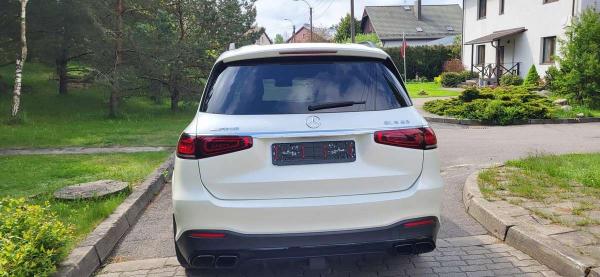White Mercedes-Benz GLS 63 AMG 2021 in Vilnius, with an engine capacity of 3.98 L and mileage of 80 thousand km for 83000 €, photo 6 on AUTOMOTO.COM.LV