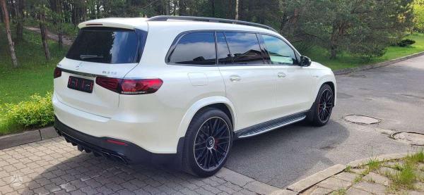 White Mercedes-Benz GLS 63 AMG 2021 in Vilnius, with an engine capacity of 3.98 L and mileage of 80 thousand km for 83000 €, photo 7 on AUTOMOTO.COM.LV