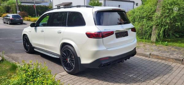 White Mercedes-Benz GLS 63 AMG 2021 in Vilnius, with an engine capacity of 3.98 L and mileage of 80 thousand km for 83000 €, photo 8 on AUTOMOTO.COM.LV