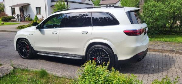 White Mercedes-Benz GLS 63 AMG 2021 in Vilnius, with an engine capacity of 3.98 L and mileage of 80 thousand km for 83000 €, photo 9 on AUTOMOTO.COM.LV