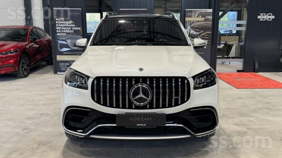 White Mercedes-Benz GLS 63 AMG 2021 in Riga, with an engine capacity of 4.00 L and mileage of 51 thousand km for 94990 €, photo 9 on AUTOMOTO.COM.LV