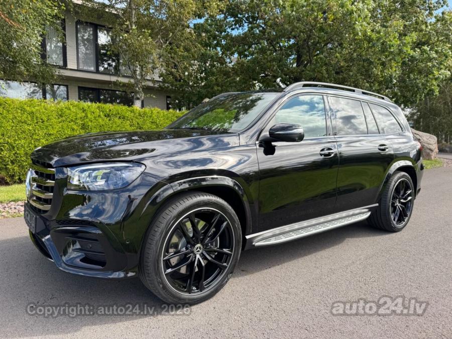 Black Mercedes-Benz GLS-Class 2025 in Tallinn, with an engine capacity of 3.00 L and mileage of 7 thousand km for 99999 €, photo 1 on AUTOMOTO.COM.LV