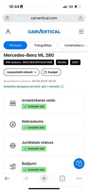 Черный Мерседес МЛ 280 2007 в Рига, объемом двигателя 3.00 л и пробегом 270 тыс. км за 4950 €, фото 12 на AUTOMOTO.COM.LV
