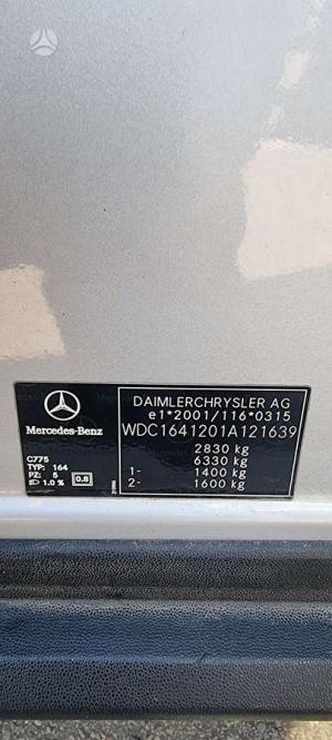 Pelēks Mercedes-Benz ML 280 2006 Klaipėda, ar dzinēja tilpumu 2.99 L un nobraukumu 333 tūkst. km par 4500 €, foto 18 vietnē AUTOMOTO.COM.LV